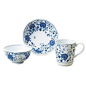Kanesho Pottery Peanuts Snoopy Mug Cup,Rice Bowl,Plate Set Arabesque Pattern 630741 from Japan