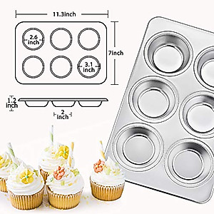 TeamFar Muffin Pans for Baking, Cupcake Pan Tray Set for Making Cakes Cornbread Quiche and More, Healthy & Non Toxic, Oven & Dishwasher Safe - Set of 2