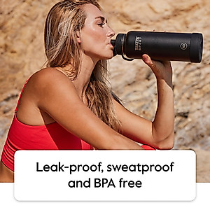 Takeya Sport 22 oz Triple Wall Insulated Stainless Steel Water Bottle With Ice Blocking Spout Lid, Unmatched Quality, 26+ Hours Cold, Pro Fire