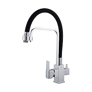 NOVOCE Filter Kitchen Faucet Drinking Water Black Single Hole Mixer Tap 360 Rotation Pure Water Filter Kitchen Sinks Taps 6007 (Color : Chrome)