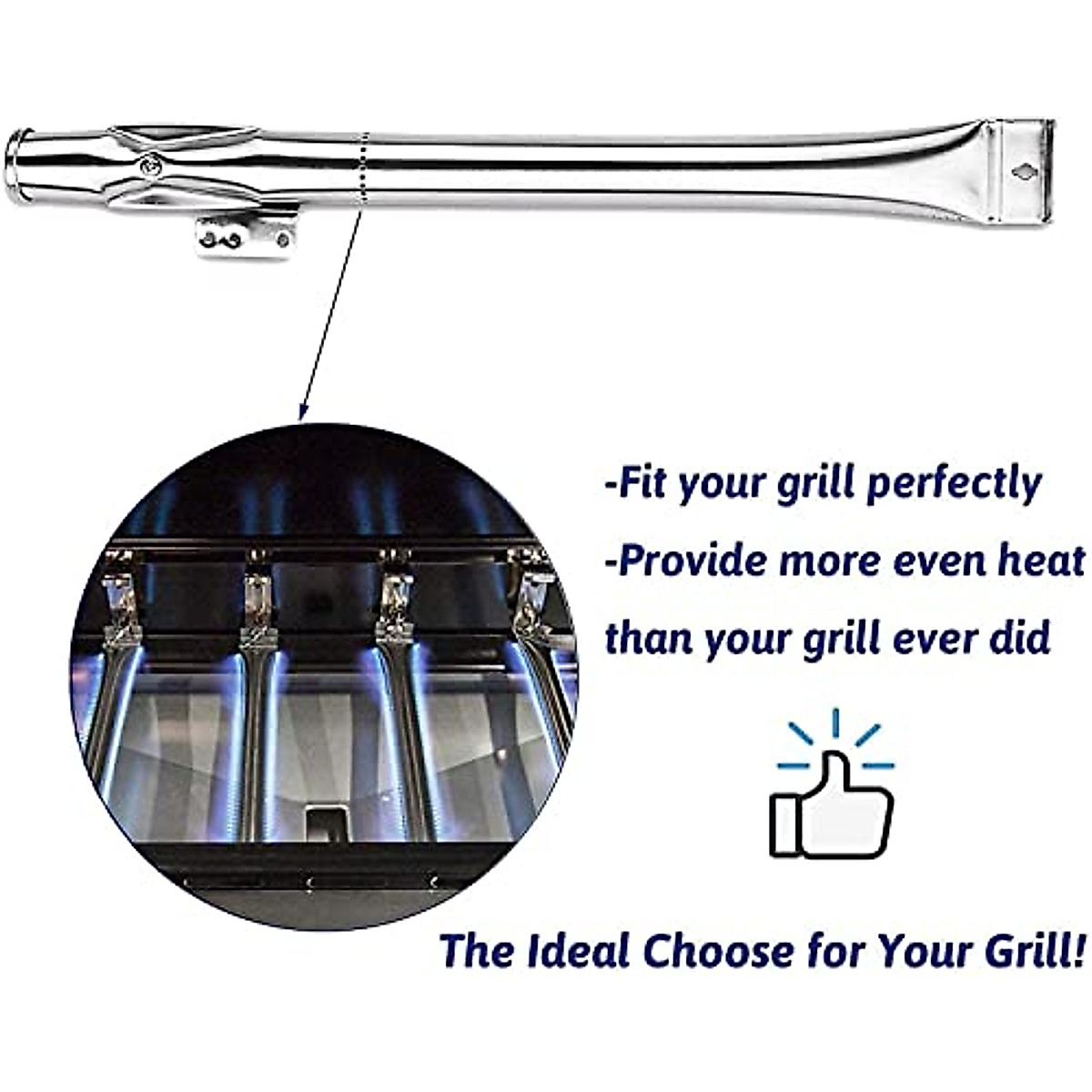 Utheer Grill Replacement Parts for Home Depot Nexgrill 4 Burner 720-0830H, Included 4 Grill Burner Tube, 4 Heat Plates, 4 Ignitors, 1 Universal Spark Generator Tact Electronic Switch Igniter