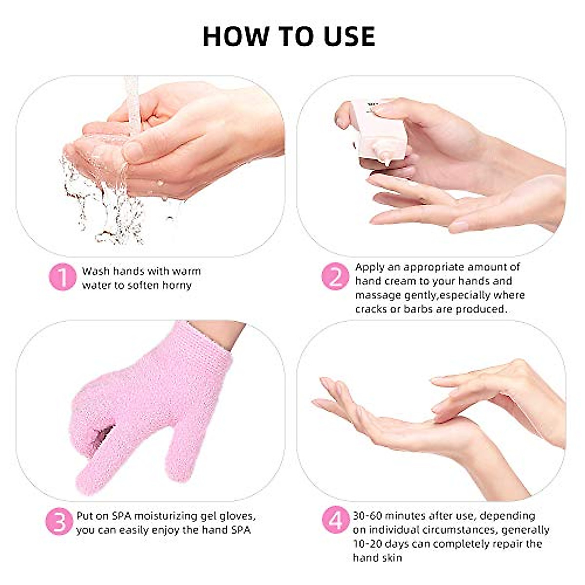 Moisturizing Socks & Gloves for Moisturize Soften Repairing Dry Cracked Hands Feet Skin Care (Pink, Glove+Sock)
