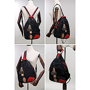 mountop Multipurpose Fashion Backpack Handbag for women and Ladies Nylon Black