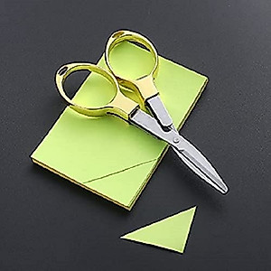 Folding scissors, travel scissors，small scissors，mini scissors,stainless steel telescopic cutter, paper cutting manual DIY scissors (gold)