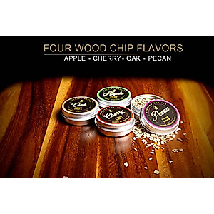 Cocktail Smoker Kit | Old Fashioned, Whiskey, Bourbon Cocktail Smoker Kit with Torch, Ice Stones, and Four Flavors of Wood Chips | Gift for Birthdays/Father's Day/Christmas. (No Butane)