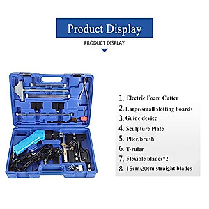 Electric Foam Cutter Knife Sponge Peral Foam Cutting Tool Groove Slotting Air-cooling Hot Heat Cutter Kit Blades