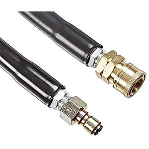 INTERCHANGE BRANDS, LLC - 3/8 In x 100ft 4000 PSI High Pressure Washer Hose Gray Non-Marking, Steel Braid, Quick Couplers, 275 Max Temp, Assembled In USA