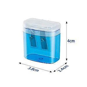 KIDMEN 12 PCS 2 Holes Small Manual Pencil Sharpener with Lid,for Kids,School