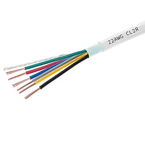 InstallerCCTV 22 AWG 6 Conductors Shielded Security Alarm Wire Cable, Riser Alarm Control Cable, 125ft Spool Full Copper for Fire/Sound/Security Burglar Station Wire Security