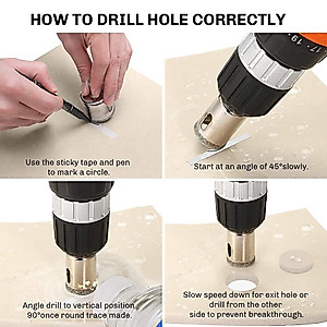 1-1/4" (32 mm) Diamond Hole Saw Bit Hollow Core Drill Bits 1/2 Inch Shank Hollow Core Hole Saws Masonry Drilling Tools for Glass Stone Ceramic Porcelain Tiles Marble Quartz Granite Bottles DIY