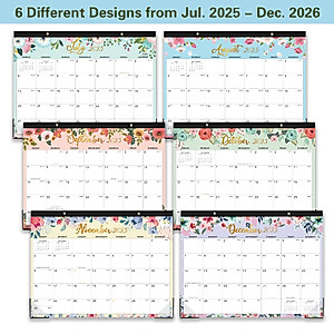 2023-2024 Desk Calendar - 18 Monthly Desk/Wall Calendar 2023-2024 2-in-1,16.8" x 12", Jan 2023 - Jun 2024, Thick Paper with Corner Protectors, Large Ruled Blocks - Floral