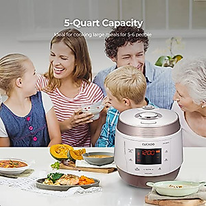 CUCKOO CMC-QSB501S | 5QT. Premium 8-in-1 Electric Pressure Cooker | 10 Menu Options: Slow Cooker, Sauté, Steamer, Yogurt, Soup Maker & More, Stainless Steel Inner Pot, Made in Korea | White/Copper