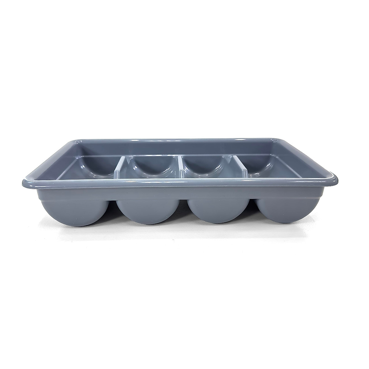 Farag Janitorial Cutlery Bin | Flatware Bin 4 Compartment Plastic | Commercial Cutlery Box Gray | Polypropylene Plastic.