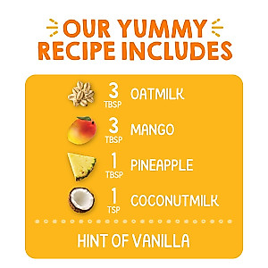 Happy Tot Organics Oatmilk Pudding, Dairy-Free, Stage 4 Toddler Snack, Oatmilk, Mangos, Pineapples & Coconutmilk, 4 Ounce Pouch, Pack of 16