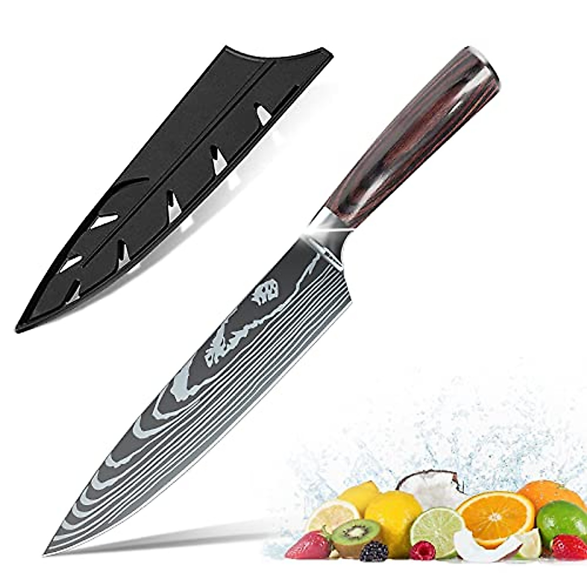 ZENG Kitchen Knife Set 10 PCS, Kitchen Knife Set without Block, Japanese Knife Set Stainless Steel, Chef knife set Professional, Pakkawood Handle, Sharp Knife Set for Vegetable Meat Fruit
