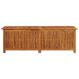 TIFITGO Asomie Patio Storage Box 68.9"x19.7"x22.8" Solid Acacia Wood Indoor stockage bin home chest house tank Outdoor Furniture Outdoor Storage Boxes US Stock Fast Shipment Gray
