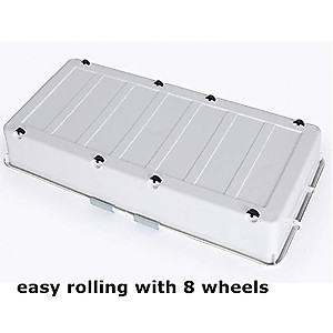 3 Pack Large Rolling Under Bed Storage Bin With Wheels, Sliding Underbed Plastic Containers With Lid Open From Both Sides. 37 x 19 x 7.3 inches