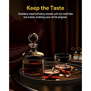 Gifts for Men Dad, Whiskey Stones Valentines Day Father Day Unique Anniversary Birthday Ideas Gift, Boyfriend Husband Grandpa Stainless Steel Ice Cubes, Christmas Stocking Stuffers, Cool Funny Gadgets