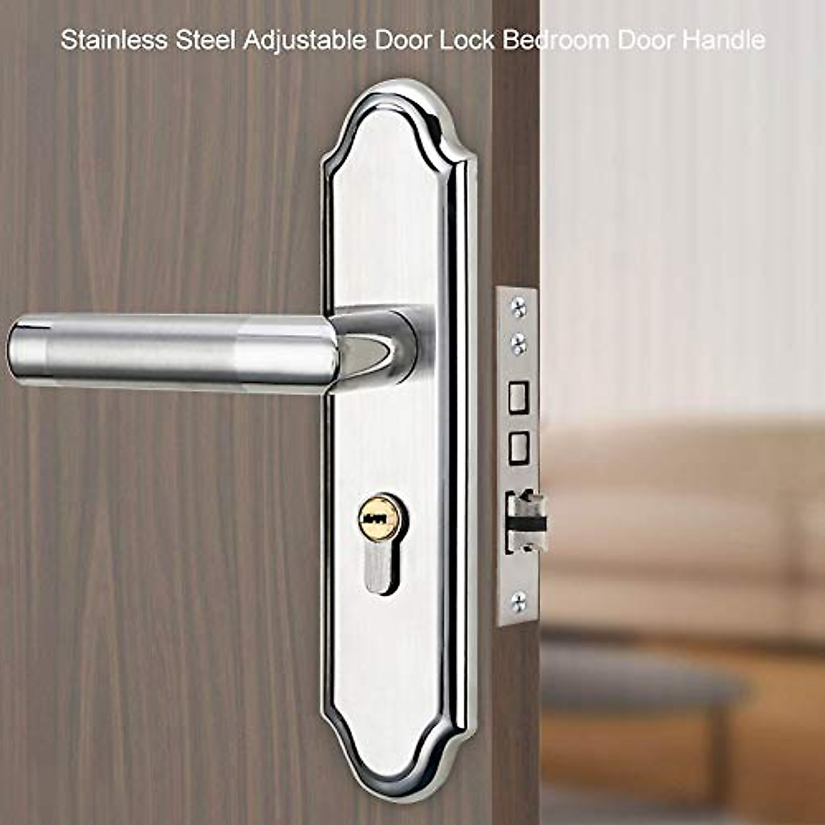 SONGJIA Universal Simple Door Lock Stainless Steel Safety Door Handle Locks for Bedroom Bathroom Interior Door Hardware Accessories