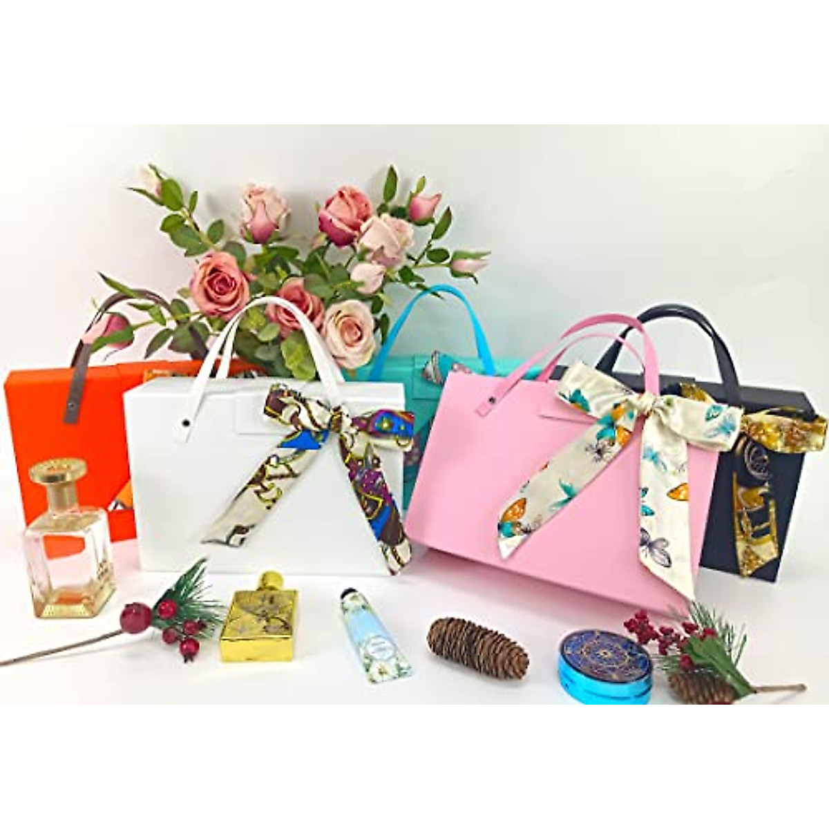 Joyscoop Pink Gift Box - 11x7.6x3.5 Inches Gift Boxes with Lids and Handles, Portable Magnetic Gift Boxes for Presents, Large Gift Box for Women