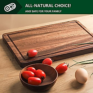 Vandroop Acacia Wood Cutting Board for Kitchen,Reversible with Juice Groove, Butcher Block Cheese Charcuterie Board (Acacia, 11 x16" Rectangular)