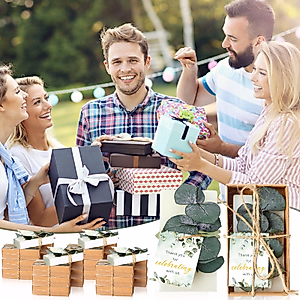 Dansib 50 Sets Mini Eucalyptus Handmade Soaps Wedding Soap Bulk Party Gifts Wedding Baby Shower Gifts for Guest with Thank You Cards Box for Bridal Shower Wedding