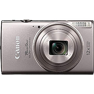 Canon Power-Shot ELPH 360 HS Digital Camera (Silver) (1078C001) + 2 x 64GB Card + 2 x NB11L Battery + Case + Charger + Card Reader + Corel Photo Software + Flex Tripod + More (17 Items) (Renewed)