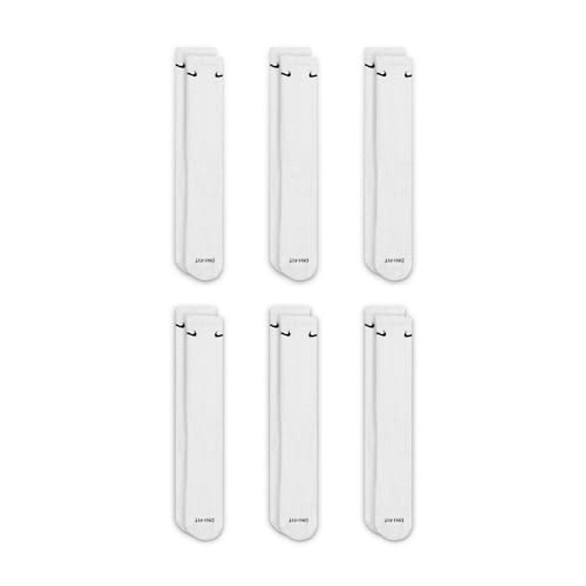 Nike Men's Everyday Plus Cushion Crew Socks (Medium, White/Black)