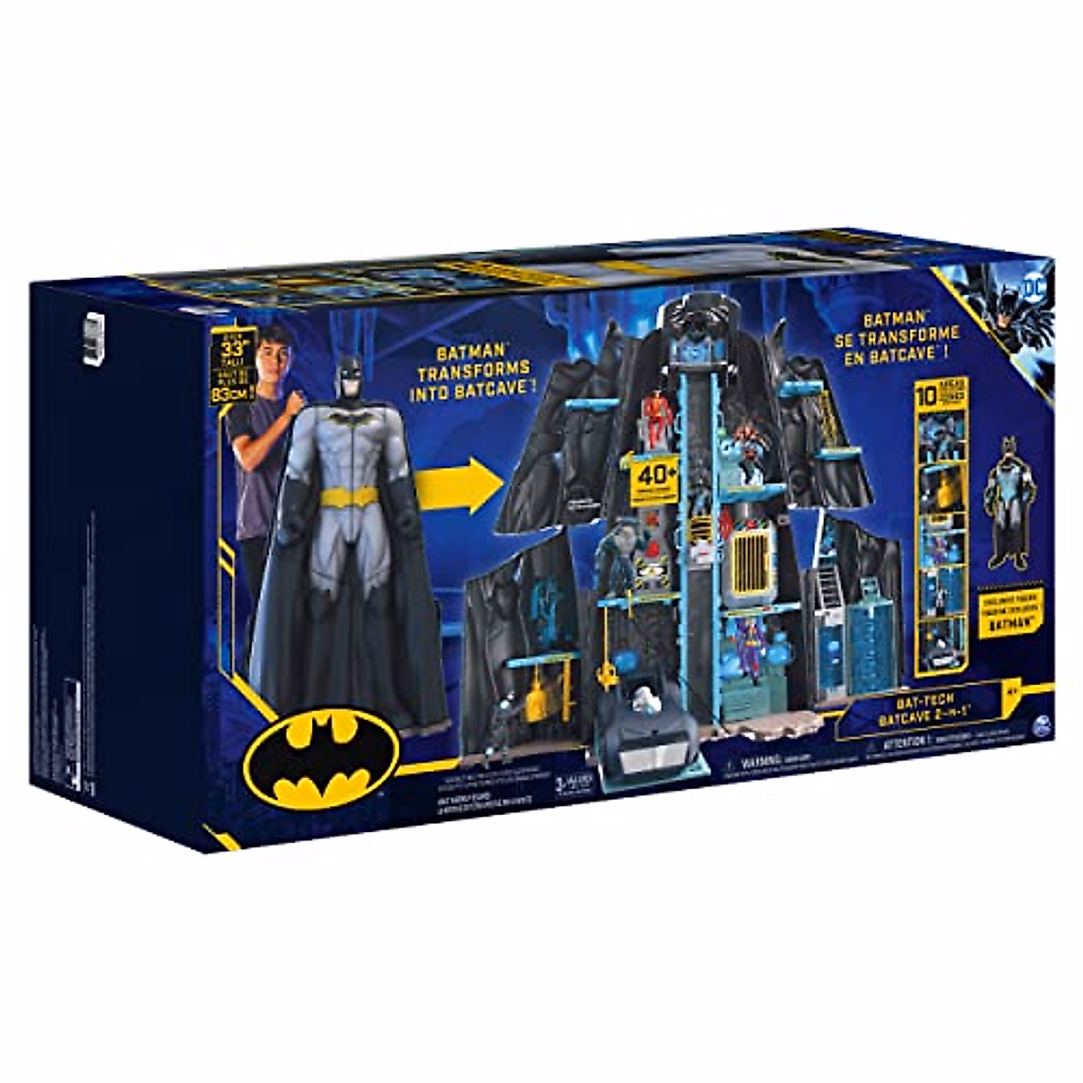 Batman, Bat-Tech Batcave, Giant Transforming Playset with Exclusive 4” Batman Figure and Accessories, Kids Toys for Boys Aged 4 and Up