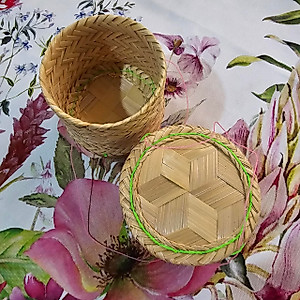 Heavens Tvcz Sticky Rice Basket Small Kratip Container Thai Serving Bowl Bamboo Rice Thai Laos Traditional Weave Wickerwork Serving Keeping Rice