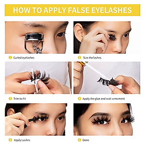 KOUSEI False Eyelashes Cat Eye Fluffy Lashes 10 Pairs Faux Mink Lashes Soft Thick Dramatic Fake Eyelash Handmade Eyelash No Glue