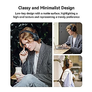 Edifier W600BT Wireless Over-Ear Headphones, Bluetooth V5.1, Crystal Clear Call, 40mm Drivers, 30H Playtime, Connect to 2 Devices, Built-in Microphone, Lightweight, for Travel, Home, Office - Black