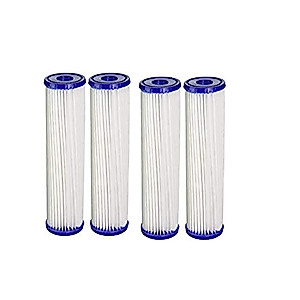 CFS – 4 Pack Whole House Pleated Water Filter Cartridges – Remove Bad Taste & Odor – Whole House Replacement Water Filter Cartridge - 30 Micron - White
