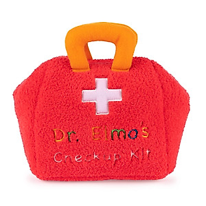 GUND Sesame Street Official Furry Friends Forever Elmo & Tango Checkup Playset, Premium Plush Sensory Playset for Ages 1 & Up, Red, 8”