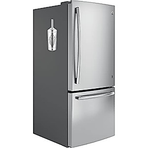 Stainless Steel Ice Scoop with Magnetic Holder for Ice Maker, Kitchen Freezer or Refrigerator，Great Accessory for house appliance with trackless Velcro Included if your appliances are non-magnetic