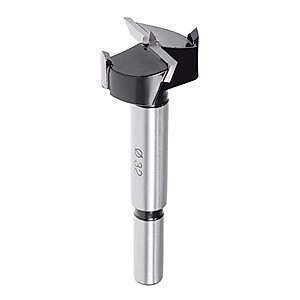 uxcell Forstner Drill Bits 32mm, Tungsten Carbide Wood Hole Saw Auger Opener, Woodworking Hinge Hole Drilling Boring Bit Cutter (Black, Silver Tone)
