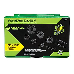 Greenlee - Carbide Cutter, Qck Chnge, 8Pc, Hole Making (648)