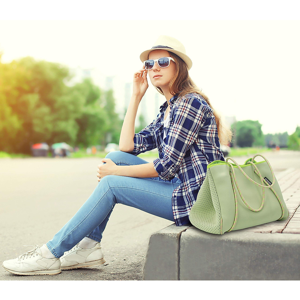 QOGiR Neoprene Multipurpose Beach Bag Tote with Inner Zipper Pocket … … …