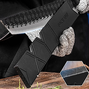 XYJ Slice Cooking Knife With Edge Guards Protector,Kitchen Knife,Japanese Chef Knives,Meat Vegetable Cutting Carving Brisket Knife,Long Blade,Full Tang (11.5 Inch)