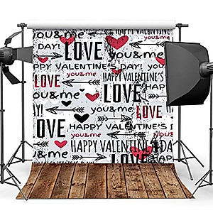 SJOLOON 10x10ft Valentines Day Backdrops for Photography Wood Floor Photography Backdrops Love for Photo Background for Party Studio Backdrop 10869