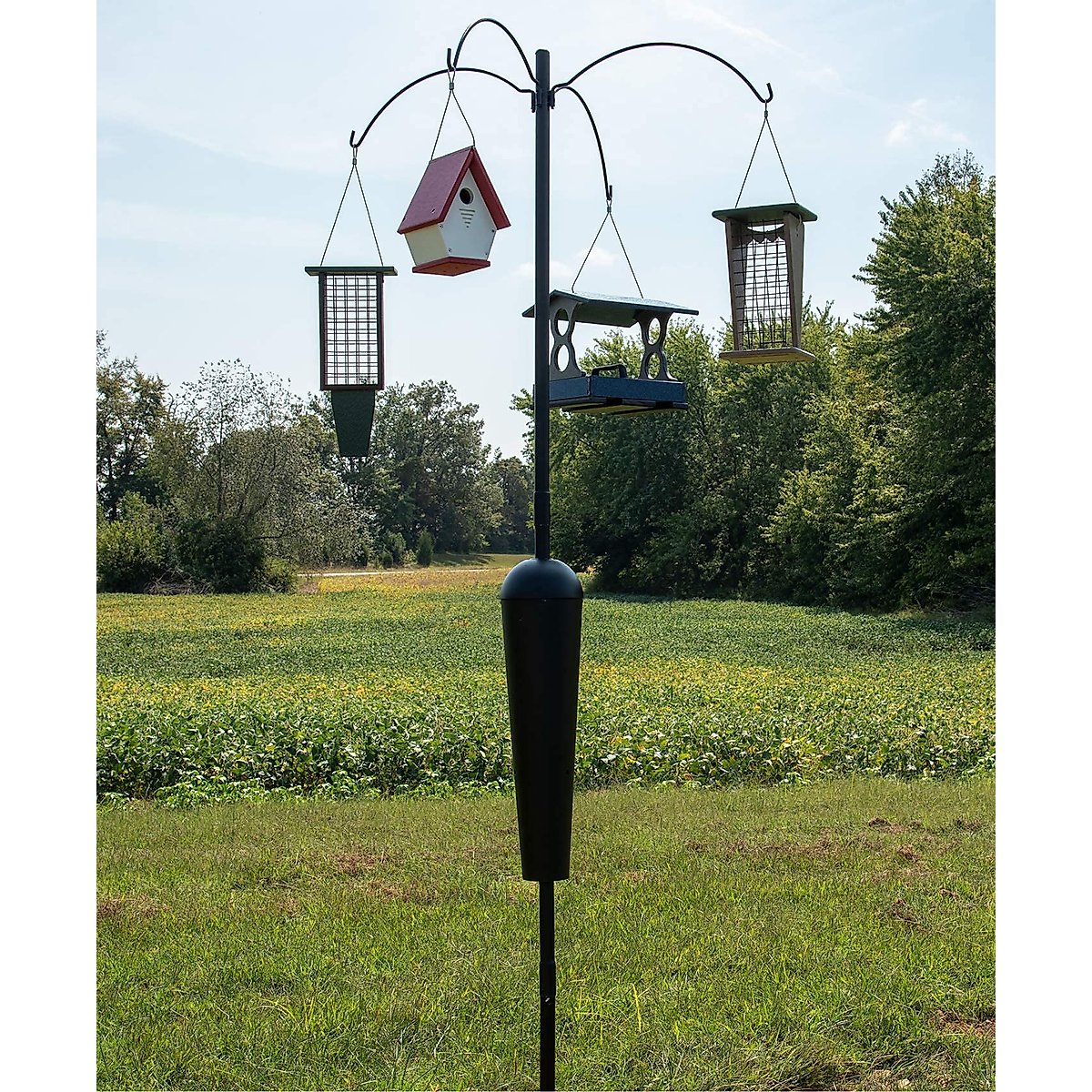Squirrel Stopper Sequoia Squirrel Proof Pole System with 4 Hanging Stations - Bird Feeder Pole System Only