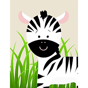 Safari Animals Nursery Art Decor Set of 3 - Monkey, Zebra and Lion - Dream Big Little One - Gender Neutral Jungle Baby - Multiple Sizes