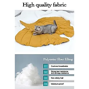 TOPTREE Dog Blanket Decor 3D Leaves Shaped Pet Blanket Cushion Household Dog Bed Cat Bed Pet Blanket Warm Soft Plush Blankets for Dog Blankets and Cat Blanket, Couch, Sofa (50"x45",Yellow)