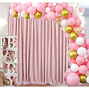 MoKoHouse 10ft x 8ft Pink Backdrop for Parties Pink Backdrop Drape for Birthday Valentines 2 Panels 5ft x 8ft