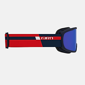 Giro Roam Ski Goggles - Snowboard Goggles for Men, Women & Youth - Red Midnight Podium Strap with Grey Cobalt/Yellow Lenses