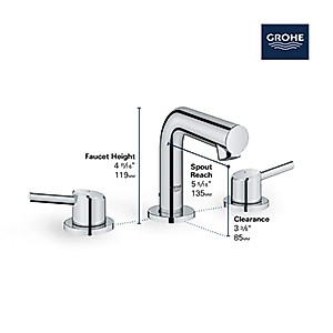 GROHE 20572001 Concetto, 8-inch Widespread 2-Handle S-Size Bathroom Faucet 1.2 GPM, Chrome