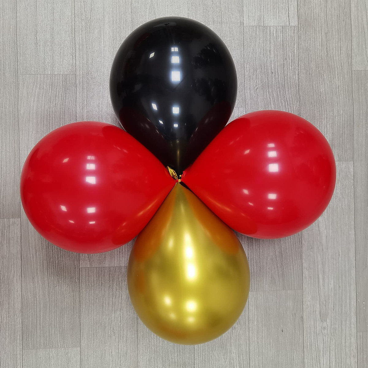 MOXMAY Balloon Column Kit — Set of 2 Balloon Columns with Stand Base and Pole Balloon Tower Backdrop Decoration for Wedding Baby Shower Birthday Party 100 Balloons Included(Black Gold Red)