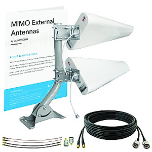 Waveform 2x2 MIMO Log Periodic Outdoor Antenna Kit | for T-Mobile, AT&T, & Verizon 4G LTE & 5G Cellular Modems, Routers, Gateways & Hotspots | Kit w/ 30ft RS240 SMA Cable, U.FL & TS9 Adapters