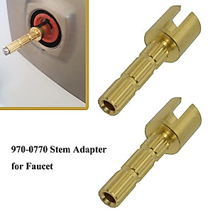 2 Pcs 970-0770 Stem Adapter with Screw for Faucet, Plumbing Equipment Replacement, Brass