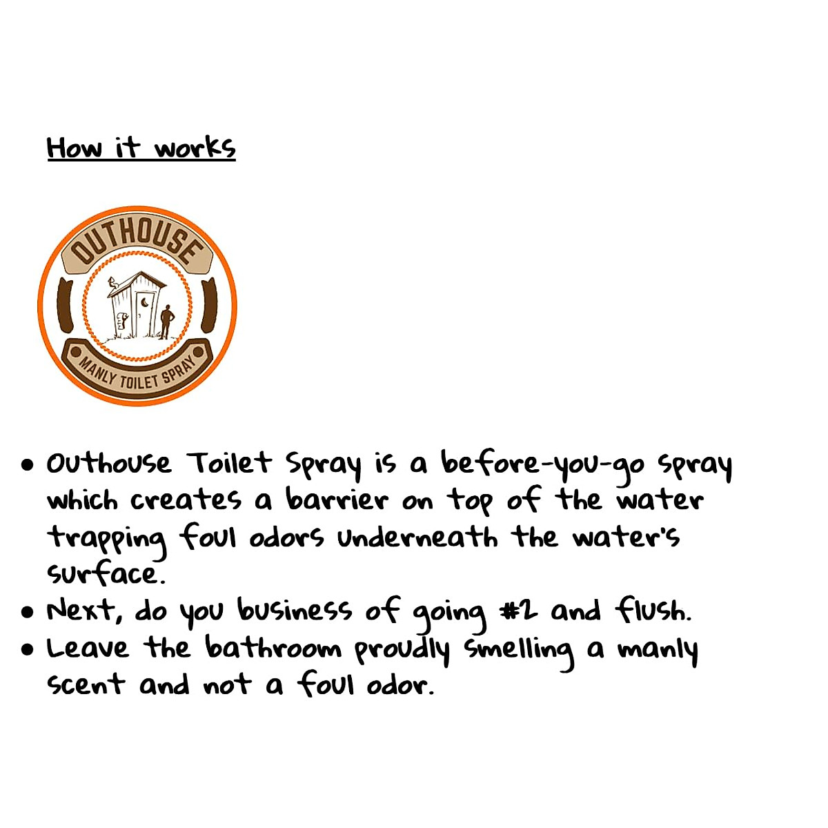 Men's Before You Go Toilet Spray - (Coffee) Outhouse Brand - 8oz - Made for Dudes Who Bomb Toilets